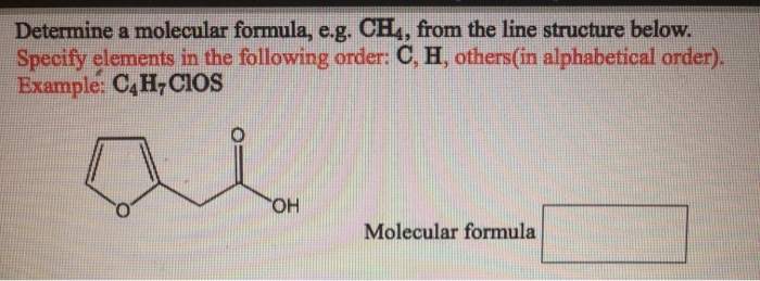 Solved Determine a molecular formula, e.g. CH,, from the | Chegg.com