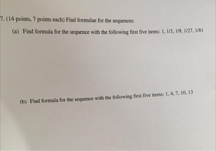 Solved (14 points, 7 points each) Find formulae for the | Chegg.com