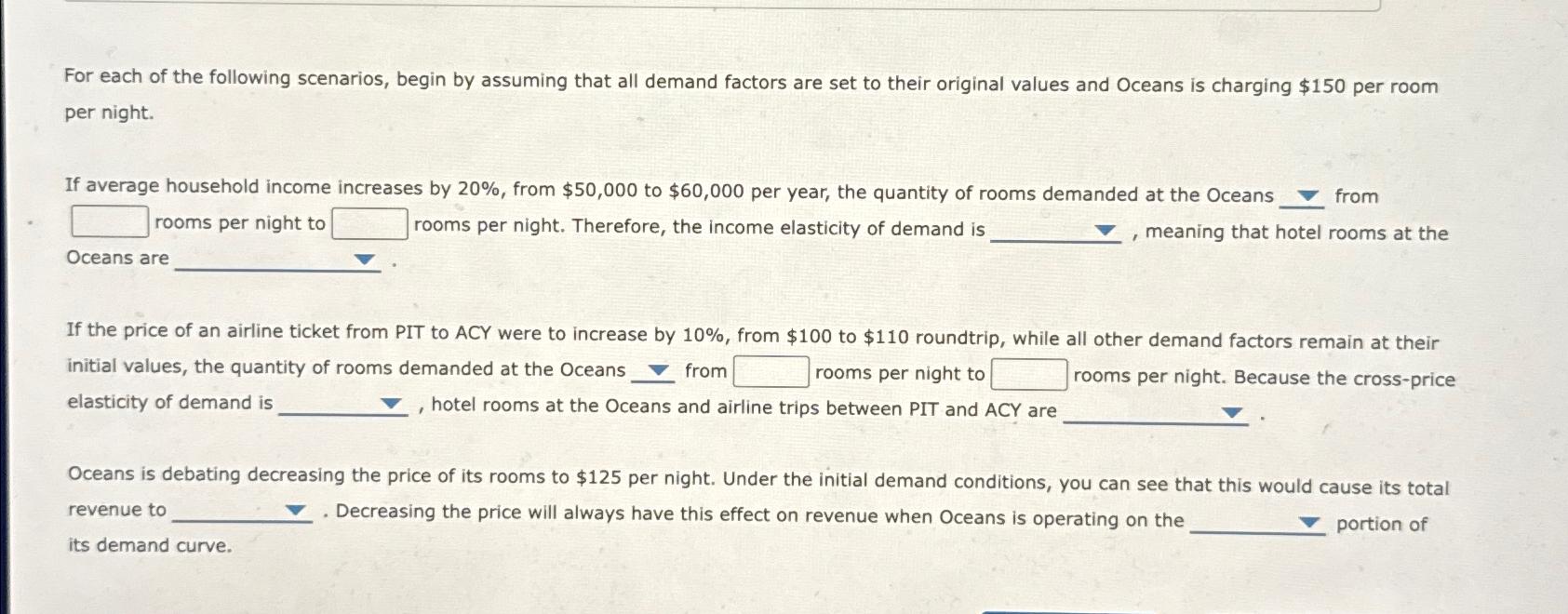 Solved For each of the following scenarios, begin by | Chegg.com