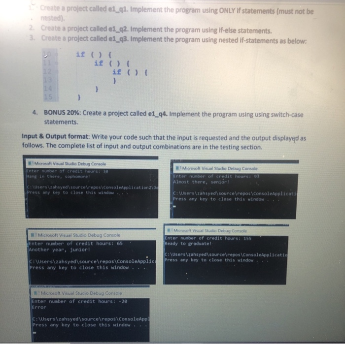 Solved Create a project called e1_91. Implement the program | Chegg.com