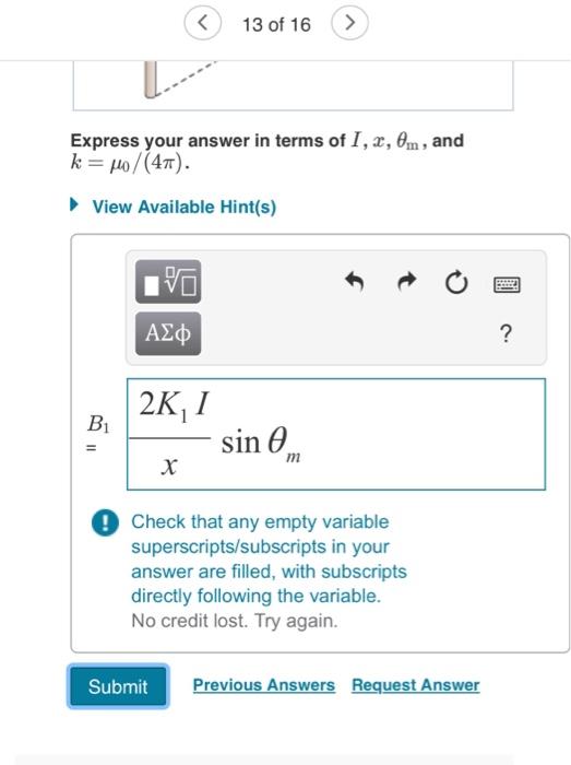 Solved Find B1, the magnitude of the magnetic field | Chegg.com