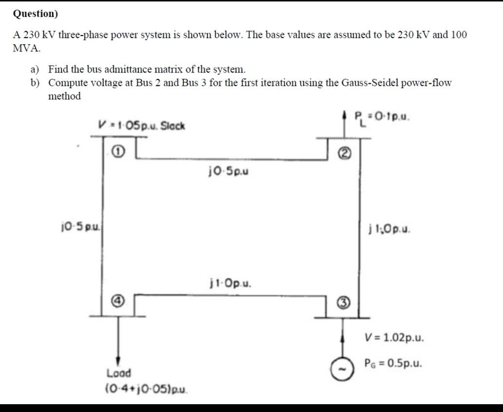 Solved Question) A 230 kV three-phase power system is shown | Chegg.com