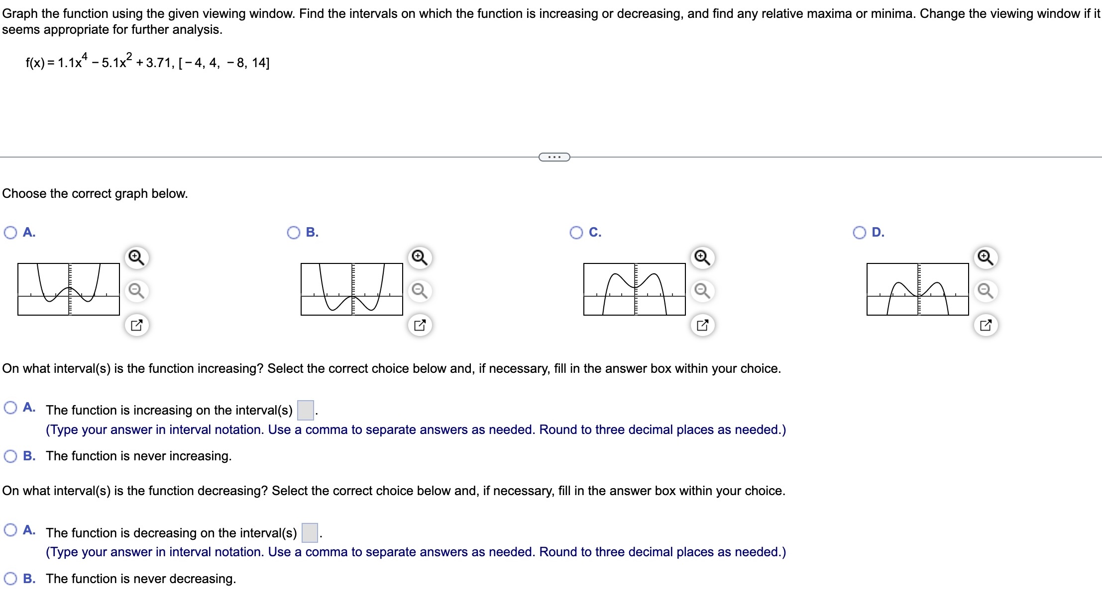 Solved Graph the function using the given viewing window. | Chegg.com