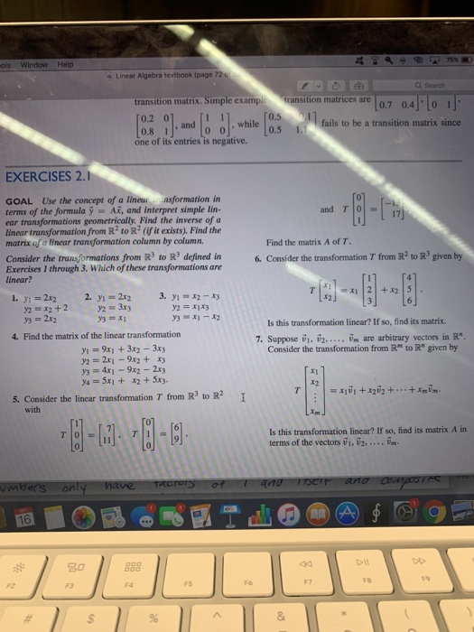 Solved 78% ols Window Help Linear Algebra textbook page 72 a | Chegg.com