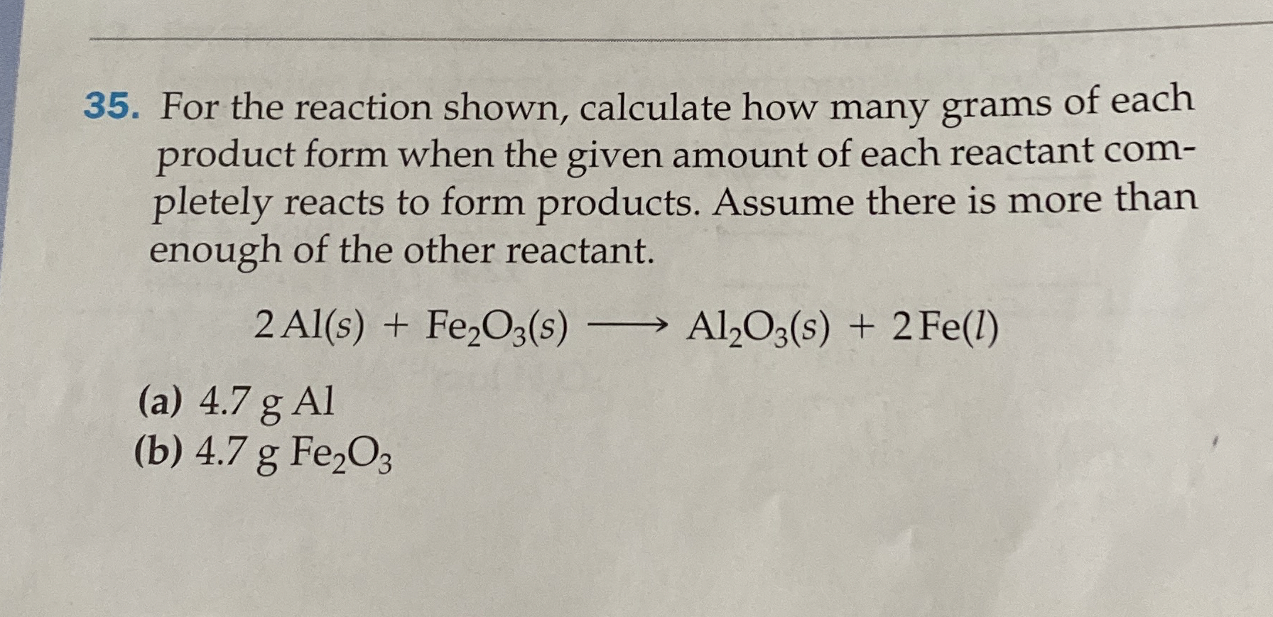 Solved For the reaction shown, calculate how many grams of | Chegg.com