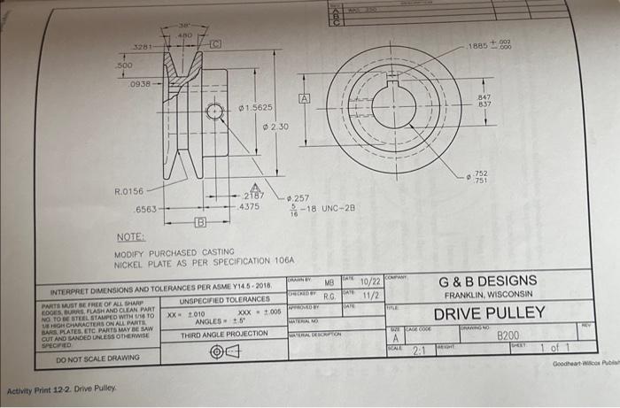 Solved ACTIVITY 12−2 Drive Pulley Eofer to Activity Print | Chegg.com Solved ACTIVITY 12−2 Drive Pulley Eofer to Activity Print | Chegg.com