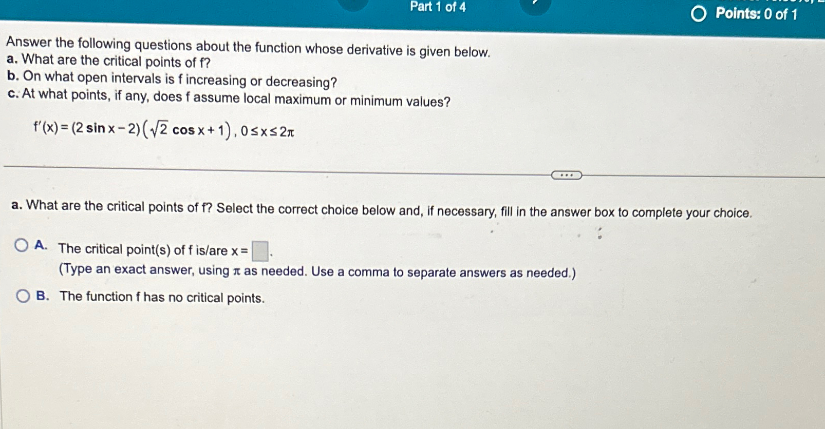Solved Part 1 ﻿of 4Points: 0 ﻿of 1Answer the following | Chegg.com