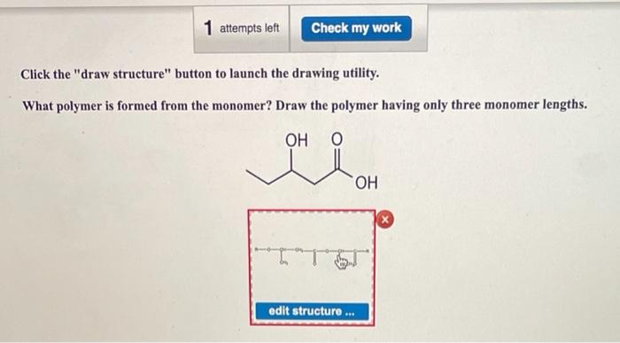 Solved 1 attempts left Check my work Click the "draw | Chegg.com