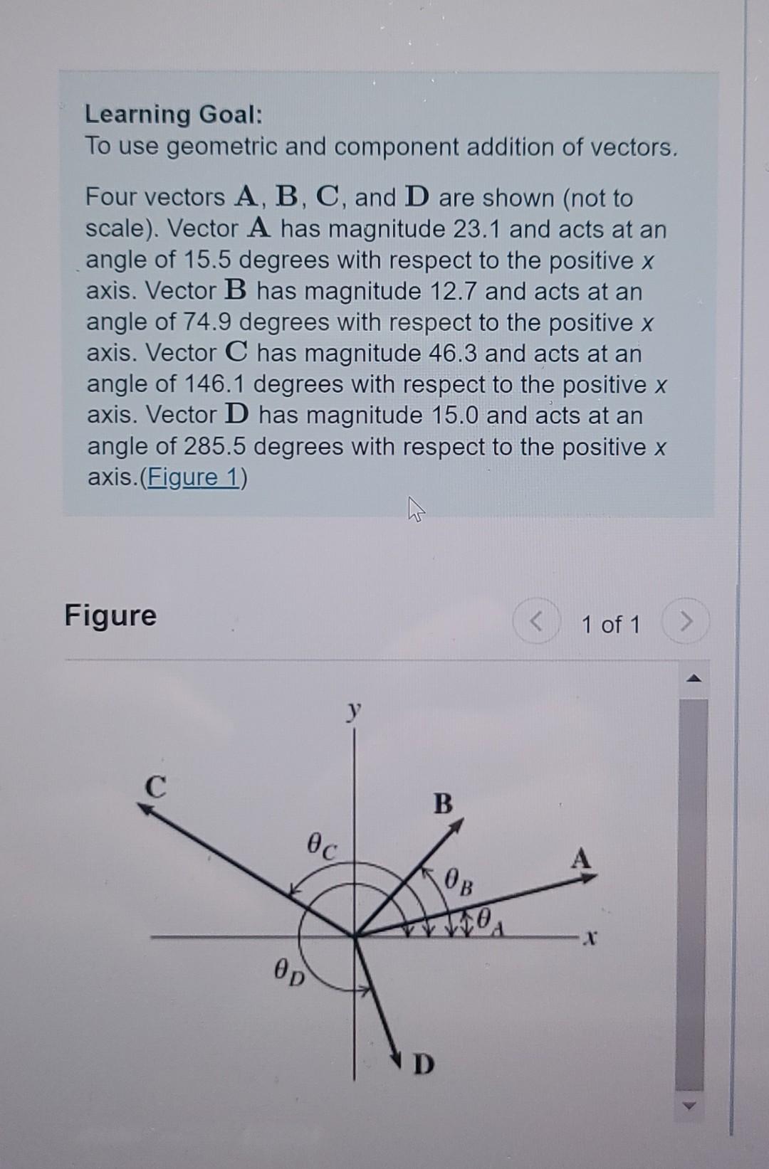 Solved Learning Goal: To use geometric and component | Chegg.com