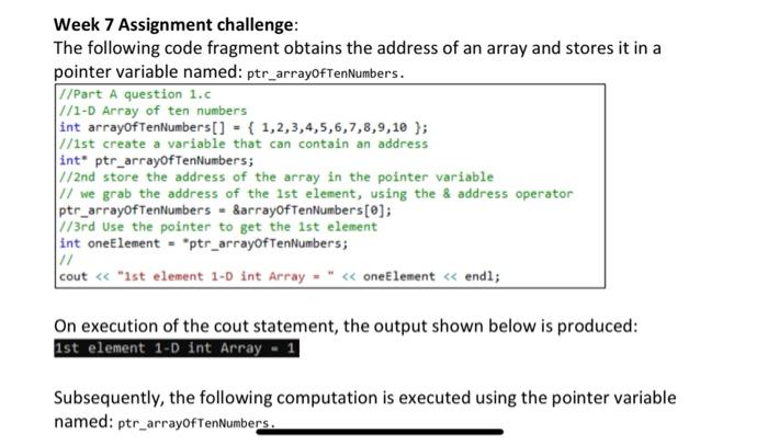 Solved Week 7 Assignment challenge The following code | Chegg.com