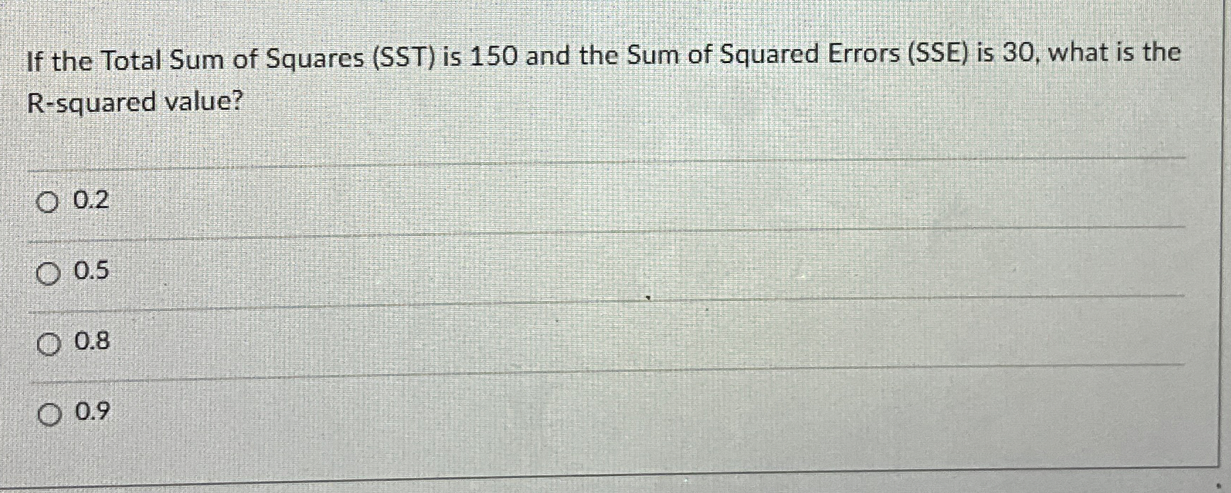 If the Total Sum of Squares (SST) ﻿is 150 ﻿and the | Chegg.com