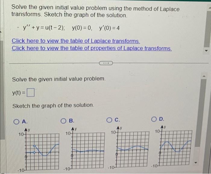 Solved Solve the given initial value problem using the | Chegg.com