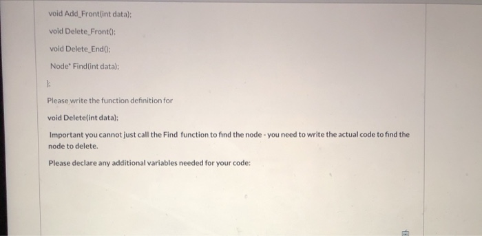 Solved Question 7: Linked List: // Node class class Node int | Chegg.com