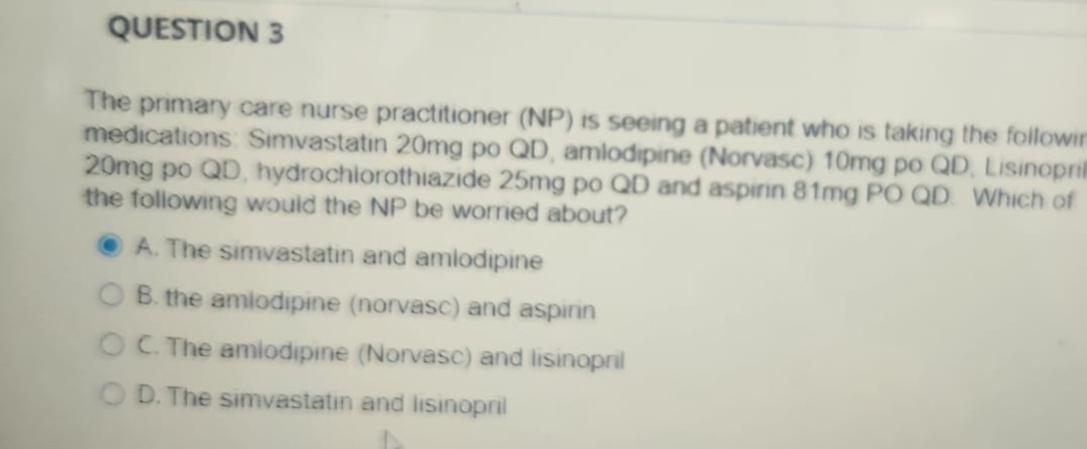 Solved QUESTION 3The primary care nurse practitioner (NP) | Chegg.com