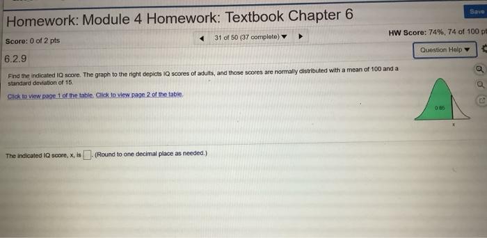Solved Save Homework Module 4 Homework Textbook Chapter 6