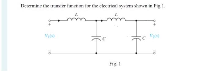 Solved Determine the transfer function for the electrical | Chegg.com