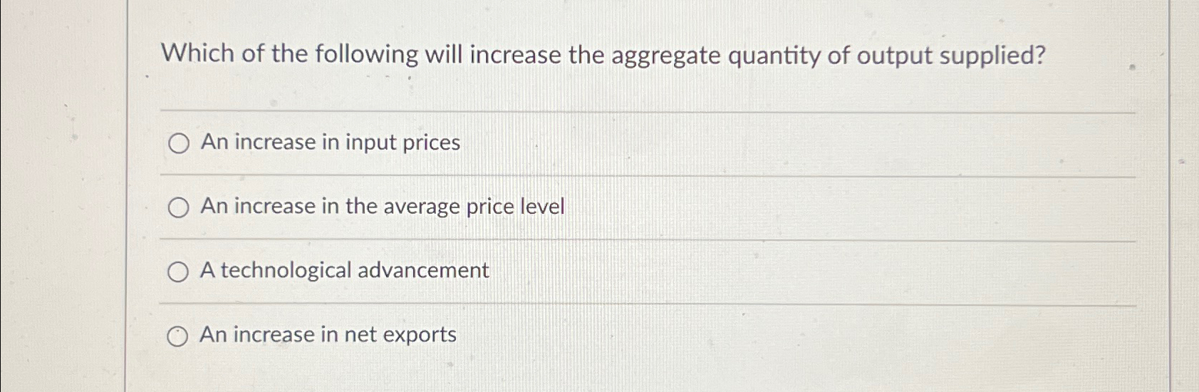 Solved Which of the following will increase the aggregate | Chegg.com