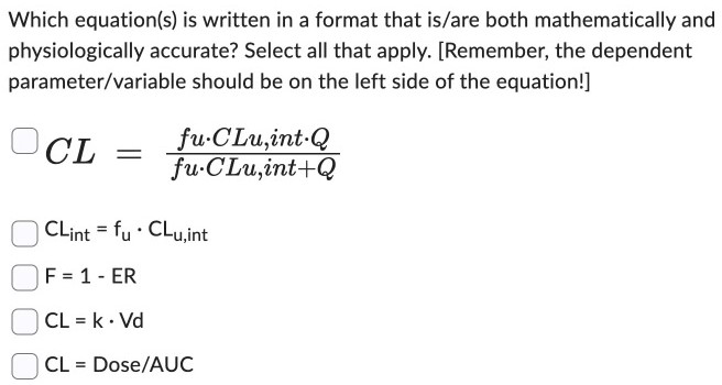 Solved Which equation(s) ﻿is written in a format that is/are | Chegg.com