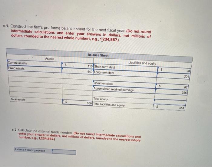 Solved Problem 3-9 External Funds Needed Dahlia Colby, CFO | Chegg.com