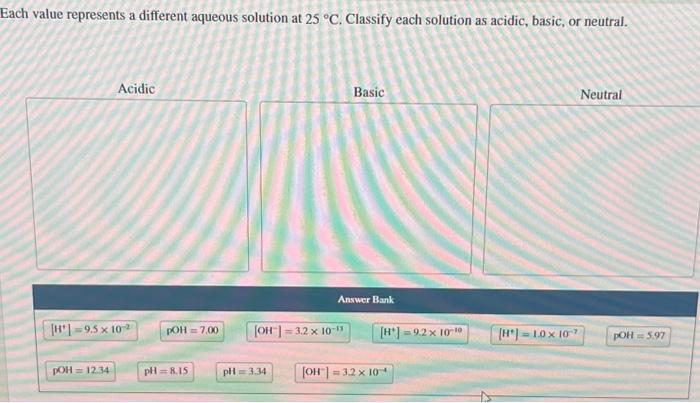 Solved ach value represents a different aqueous solution at | Chegg.com