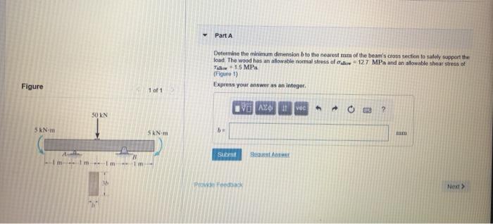 Solved Part A Determine the minimum dimension b to the | Chegg.com
