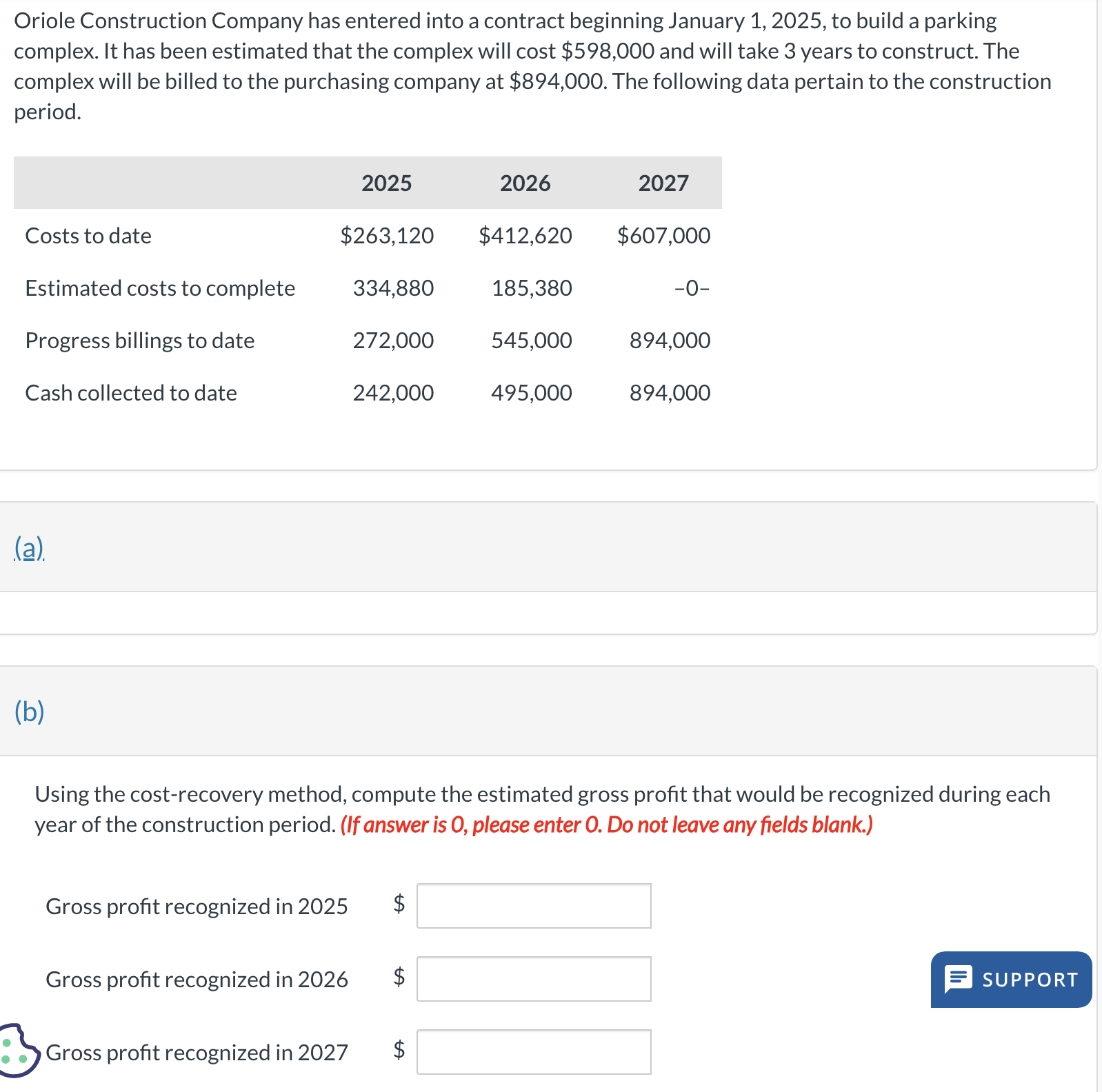 Solved Oriole Construction Company has entered into a | Chegg.com