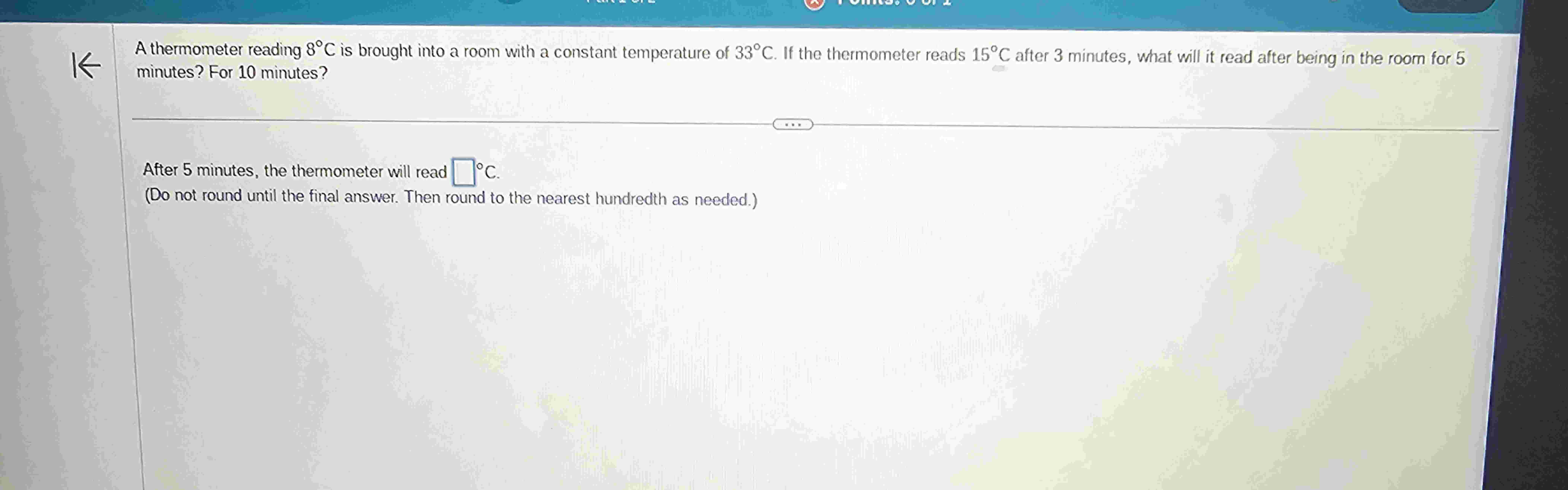 Solved A thermometer reading \( 8^{\circ} \mathrm{C} \) ﻿is | Chegg.com