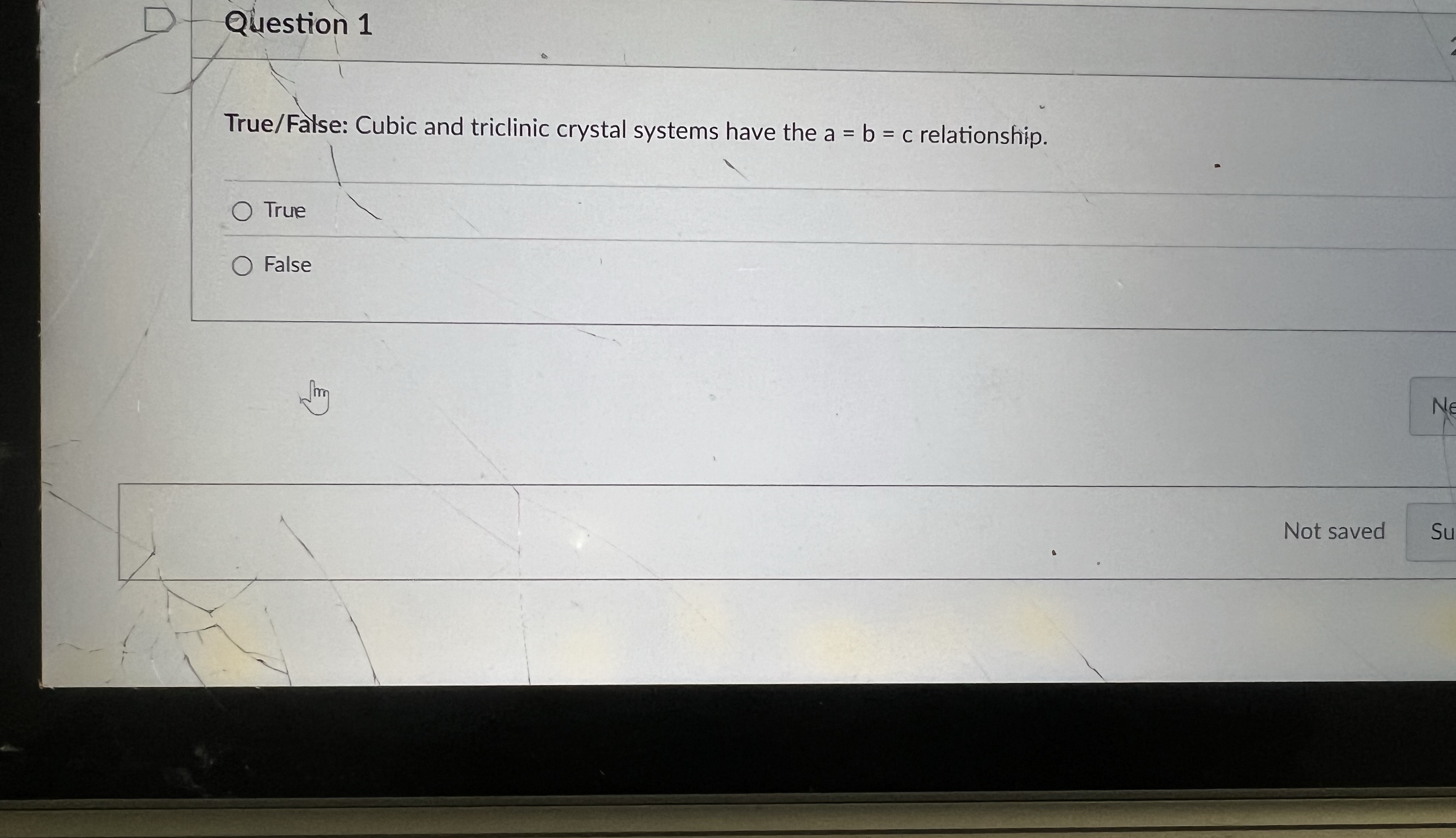 Solved Question 1True/False: Cubic and triclinic crystal | Chegg.com