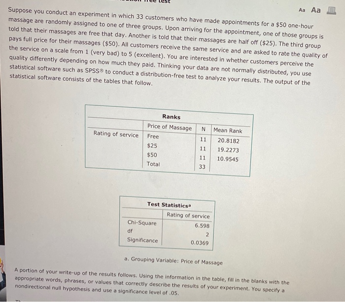 Solved Ce Test Aa Aa E Suppose You Conduct An Experiment