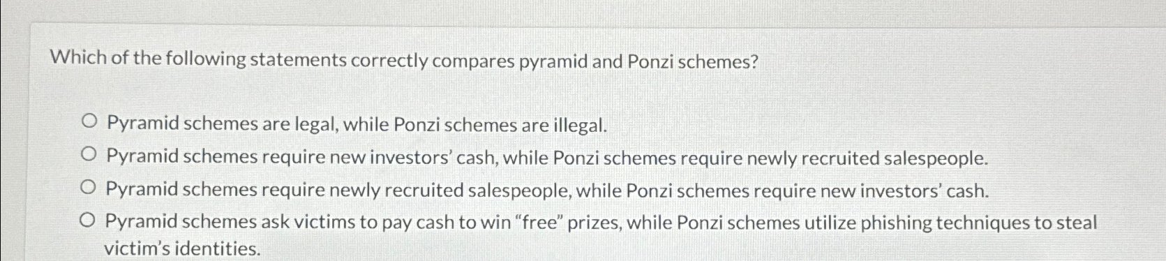 Solved Which of the following statements correctly compares | Chegg.com