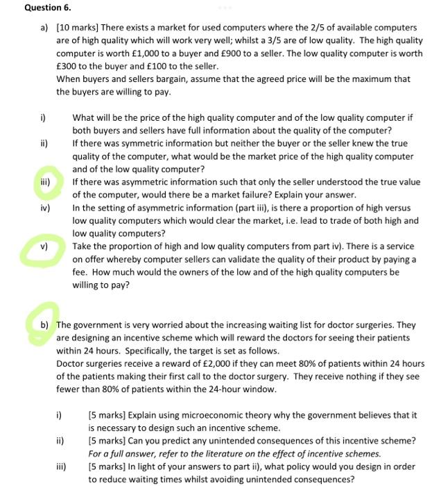 Solved a) [10 marks] There exists a market for used | Chegg.com