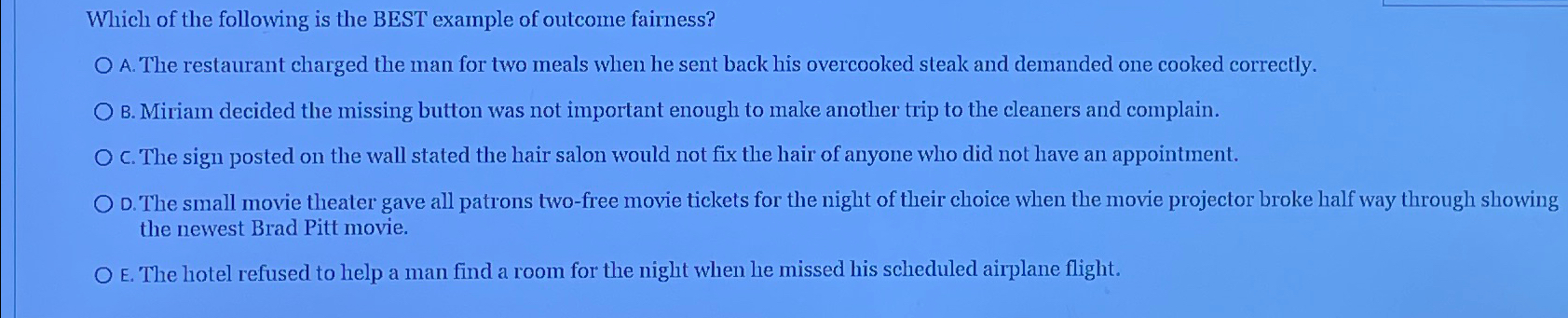 Solved Which of the following is the BEST example of outcome | Chegg.com