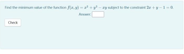 Solved Find the minimum value of the function | Chegg.com