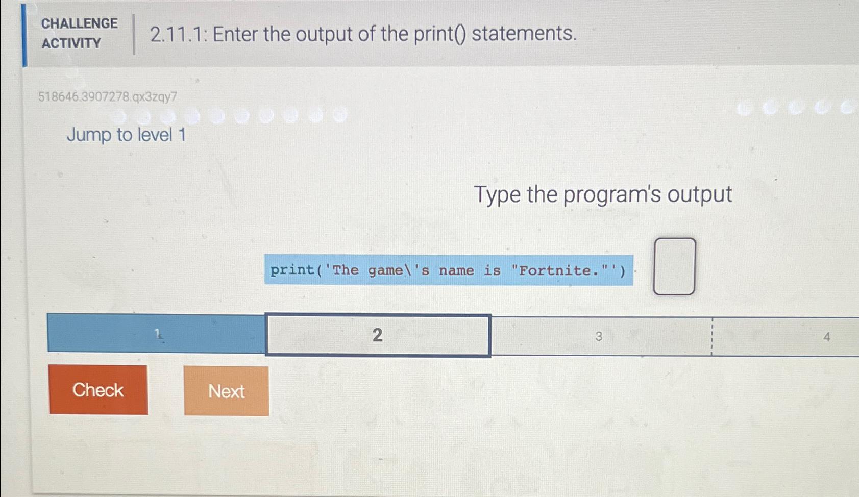 Solved CHALLENGEACTIVITY2.11.1: Enter the output of the | Chegg.com