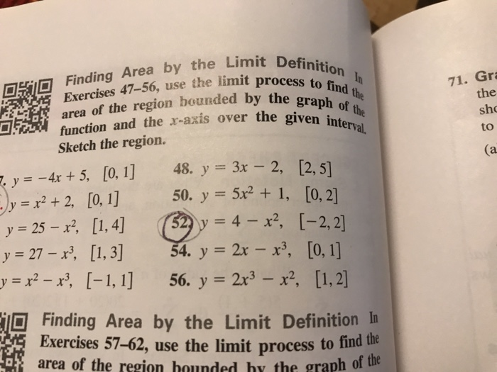 Solved Finding Area by the Limit Definition In Exercises | Chegg.com