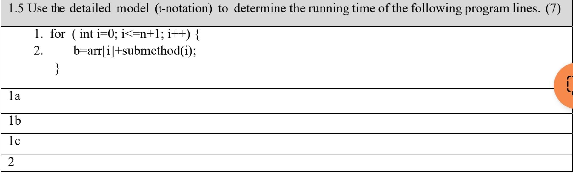 Solved 1. for ( int i=0;i