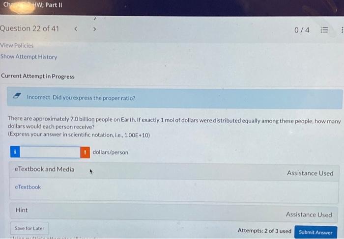 Solved Chap HW; Part II Question 22 of 41