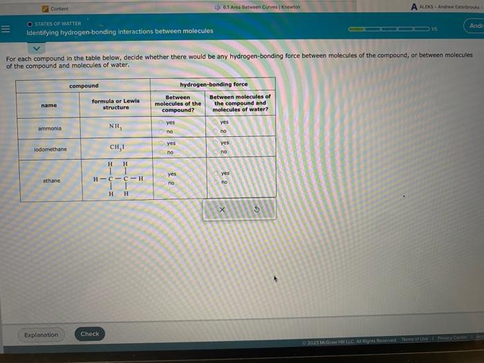 For each compound in the table below, decide whether | Chegg.com