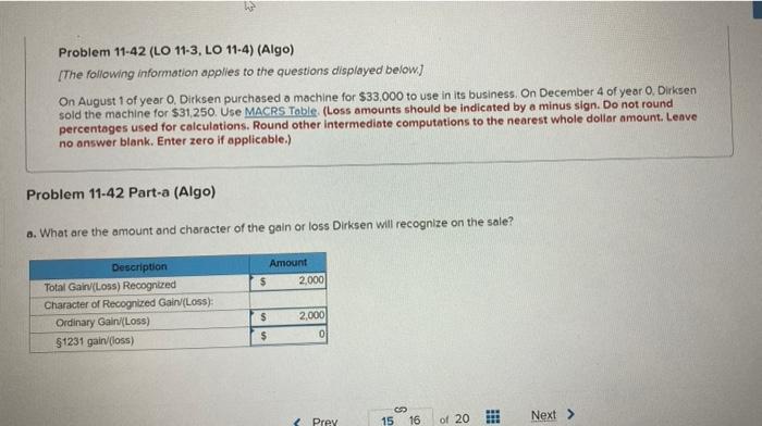 Solved Problem 11-42 (LO 11-3, LO 11-4) (Algo) [The | Chegg.com Solved Problem 11-42 (LO 11-3, LO 11-4) (Algo) [The | Chegg.com