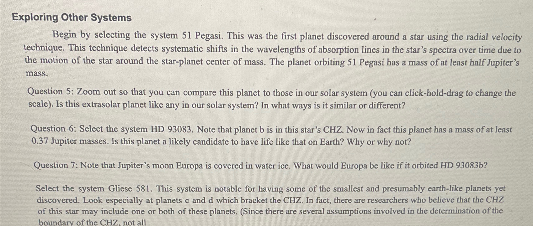 Solved Exploring Other SystemsBegin by selecting the system | Chegg.com