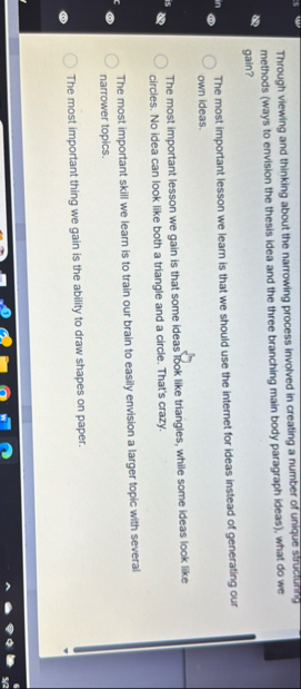 Solved Through viewing and thinking about the narrowing | Chegg.com