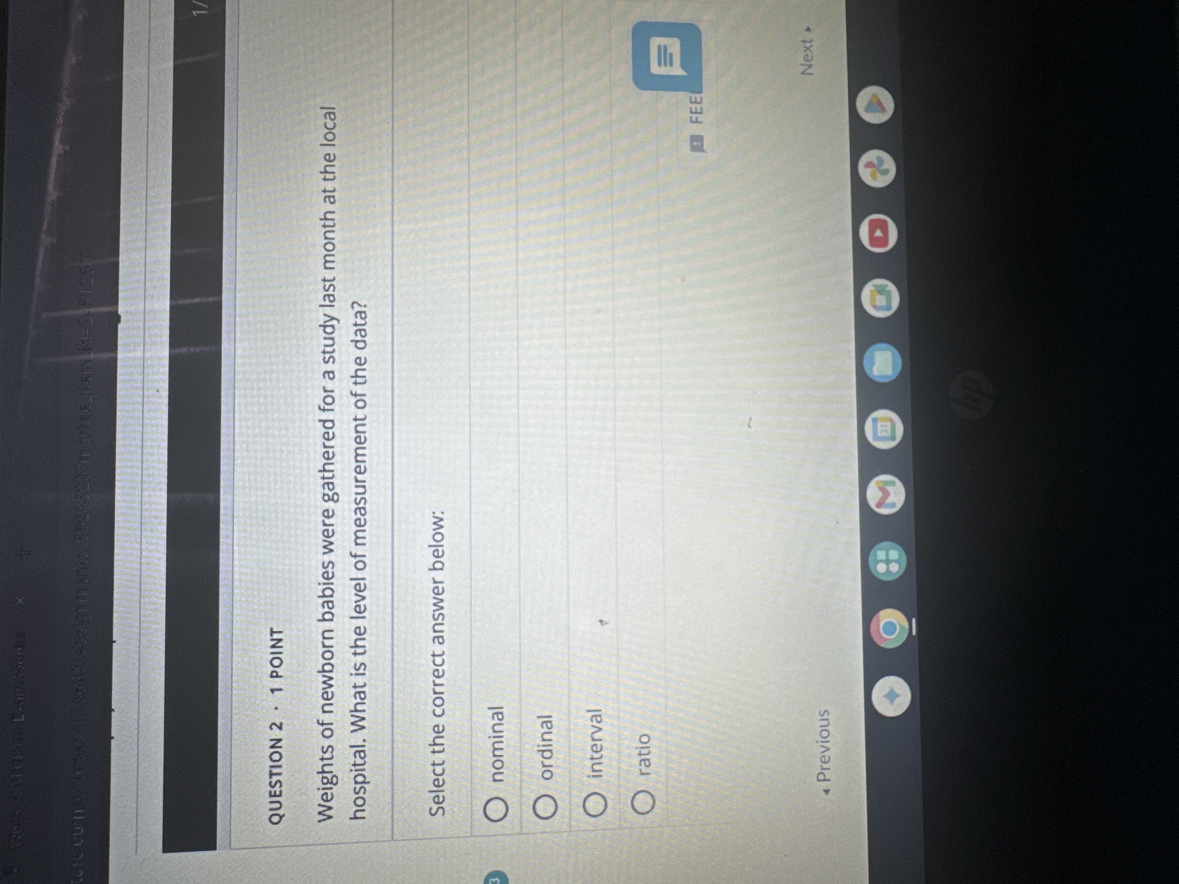 Solved QUESTION 2 • 1 ﻿POINTWeights of newborn babies were | Chegg.com