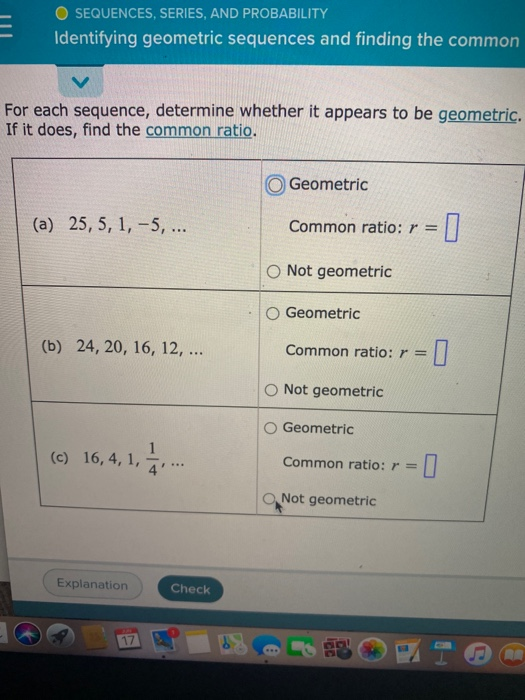 Solved SEQUENCES, SERIES, AND PROBABILITY Identifying | Chegg.com