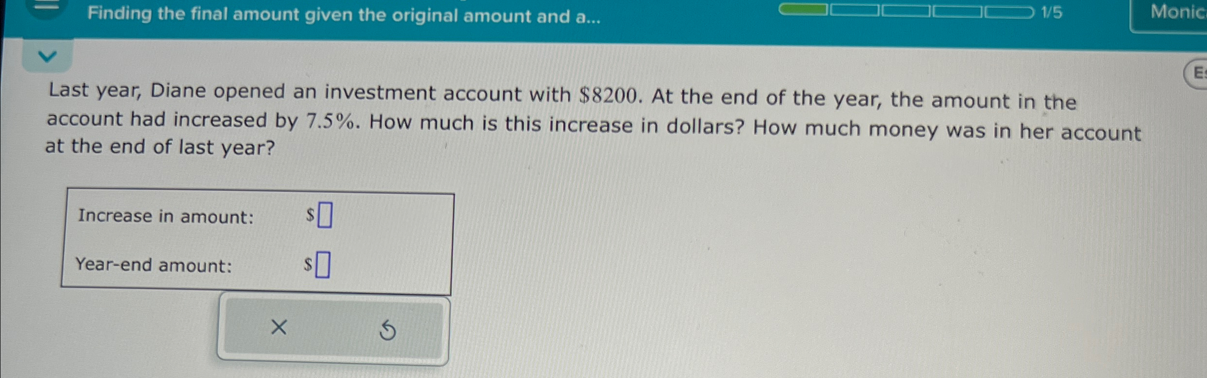 Solved Finding the final amount given the original amount | Chegg.com