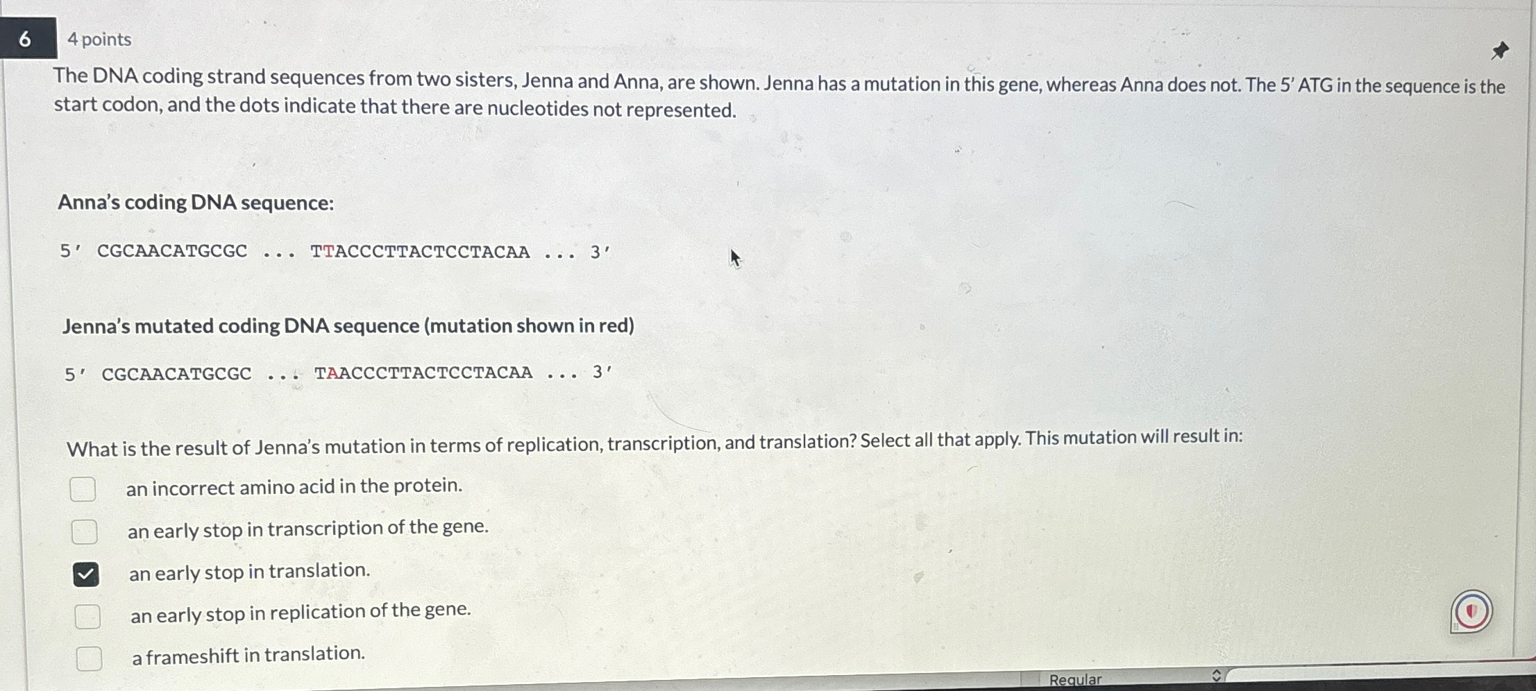 Solved 64 ﻿pointsThe DNA coding strand sequences from two | Chegg.com