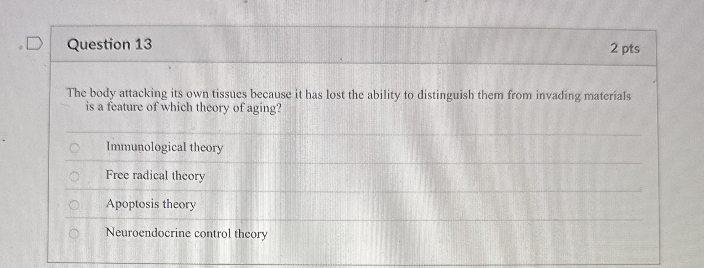 Solved Question 13The body attacking its own tissues because | Chegg.com