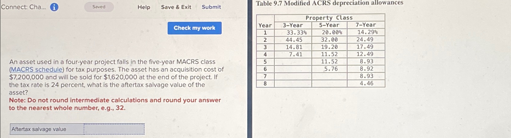 Solved Connect: Cha...iSavedHelpSave & ExitSubmitTable 9.7 | Chegg.com