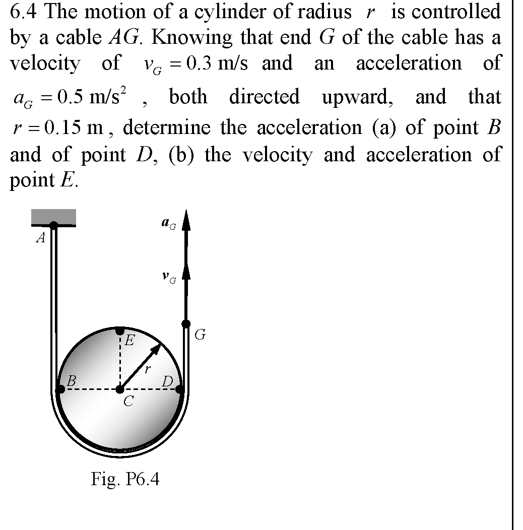 Solved 6.4 The motion of a cylinder of radius r is | Chegg.com