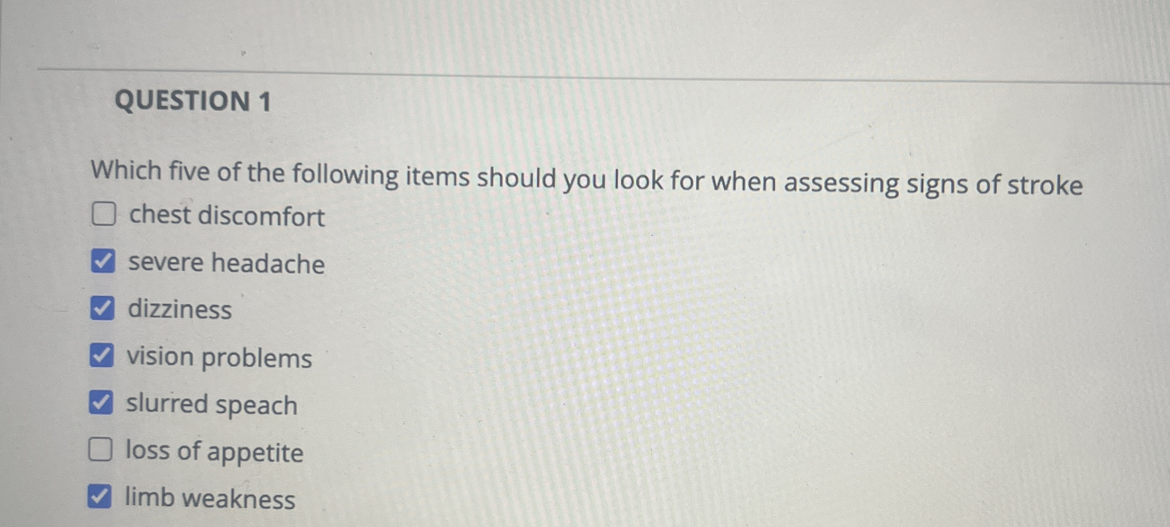 Solved QUESTION 1Which five of the following items should | Chegg.com