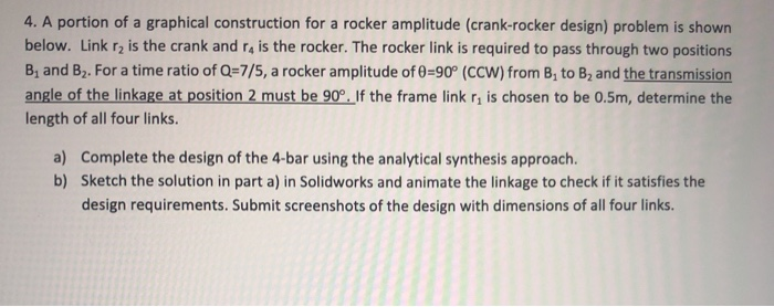4. A portion of a graphical construction for a rocker | Chegg.com